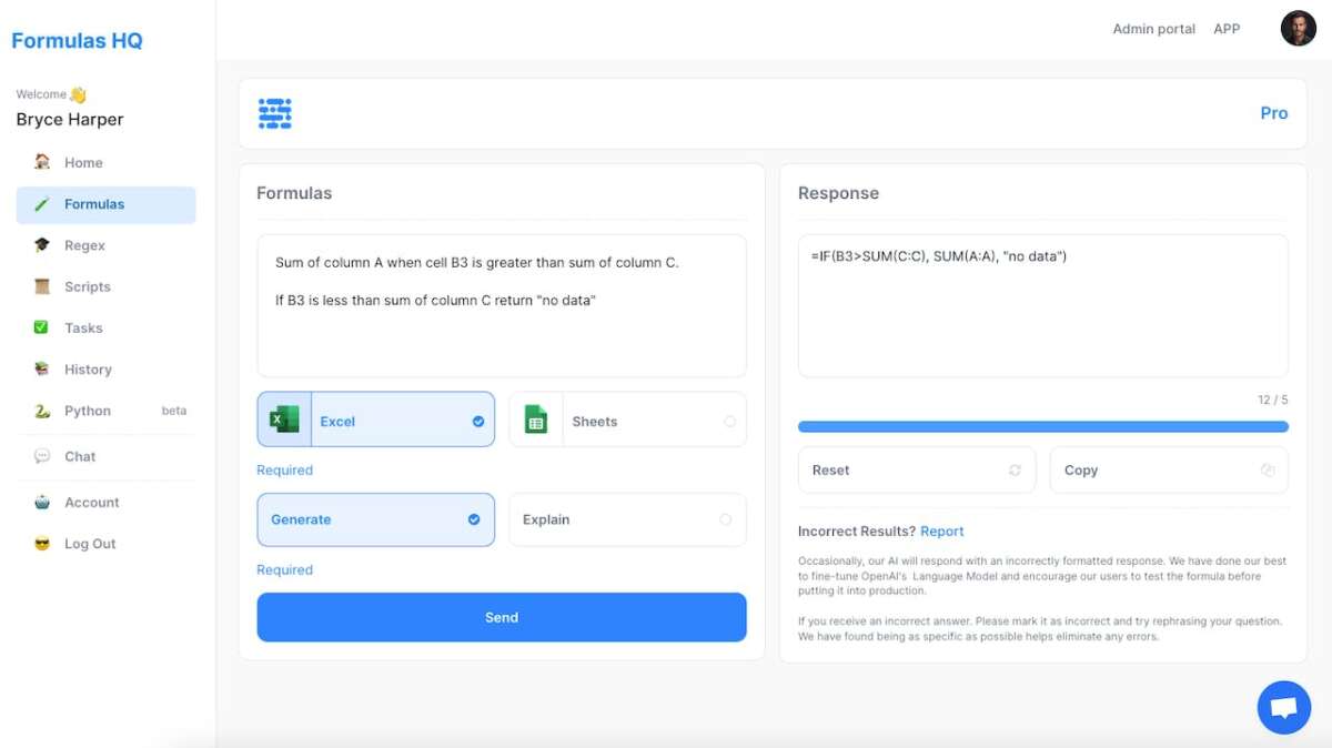 AI-Powered Formula Generator for Excel and Google Sheets