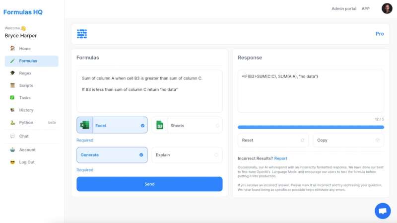AI-Powered Formula Generator for Excel and Google Sheets