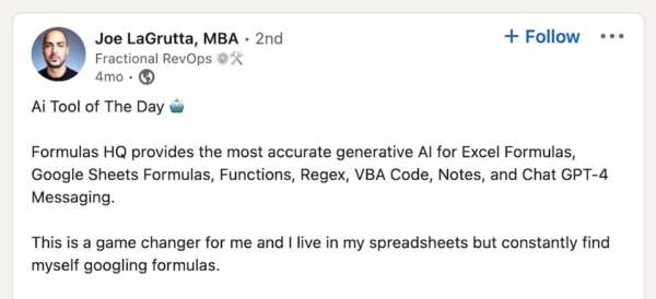 AI-Powered Formula Generator for Excel and Google Sheets