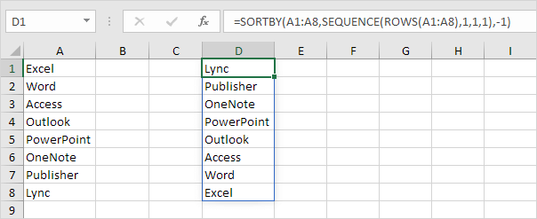 Reverse List Order In Excel Formulashq